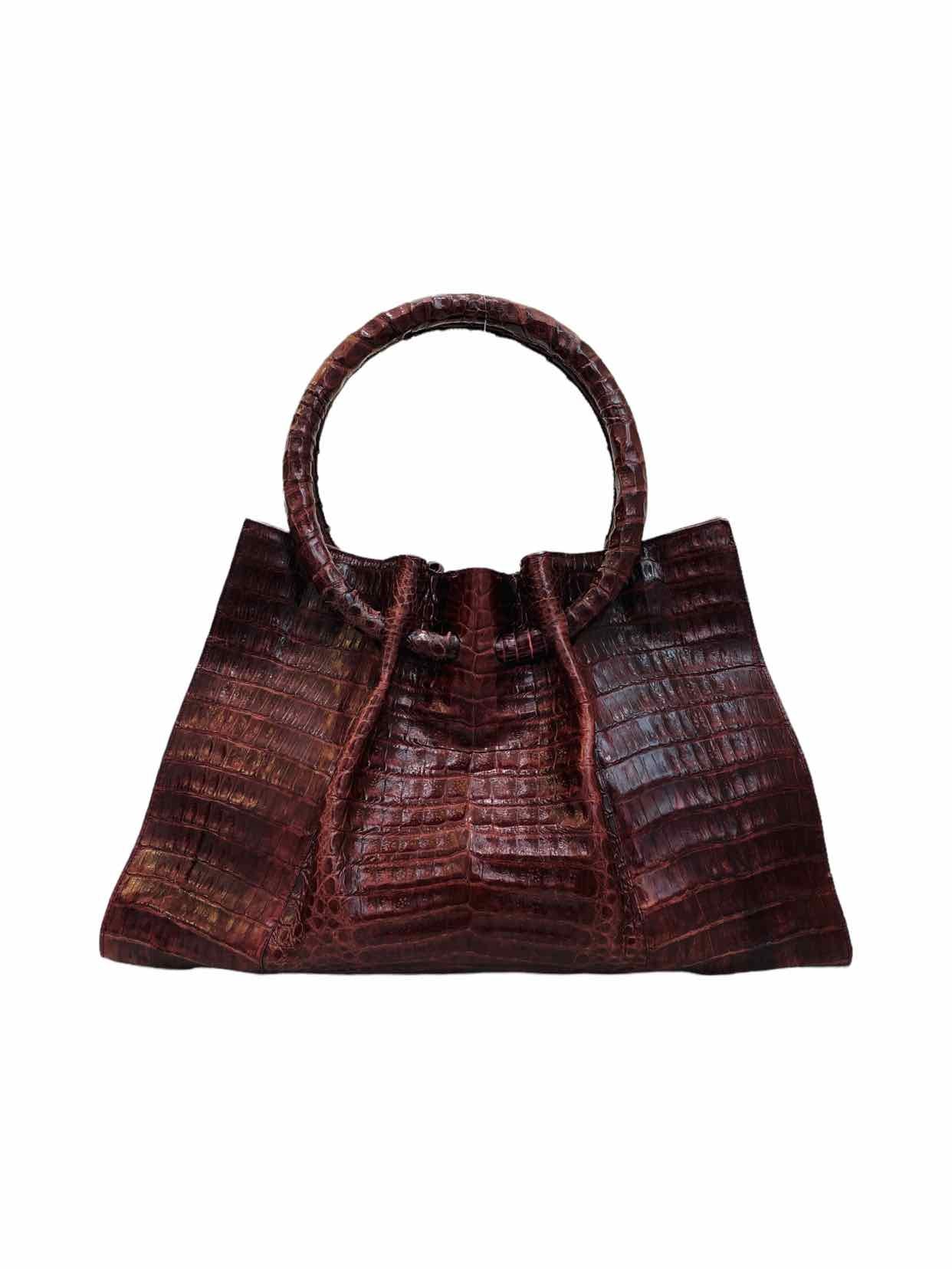 LISA BARFIELD Gloria Burgundy Top Handle - Reems Closet